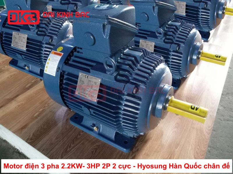 Motor Điện 3 Pha 2.2KW- 3HP 2P 2 Cực - Hyosung Hàn Quốc